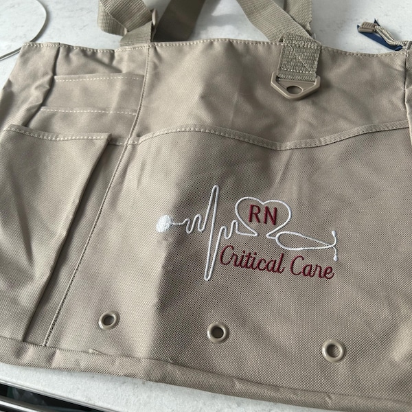 Large Tote With Name Embroidered Zippered Tote Bag Monogrammed Car Bag ...