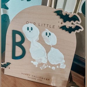 DIY Halloween Footprint Art Babys First Halloween Keepsake Gift for Mom ...