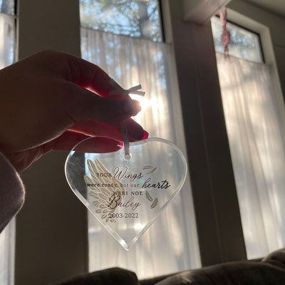 Personalized Glass Heart Ornament, Personalized Memorial Ornament ...