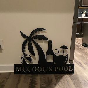 Personalized Beach Theme Sign,custom Beach Theme Sign,pool Drink Sign ...