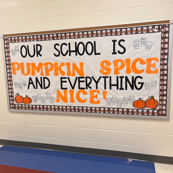 Pumpkin Spice Bulletin Board | Pumpkin Latte Bulletin Board | Digital ...