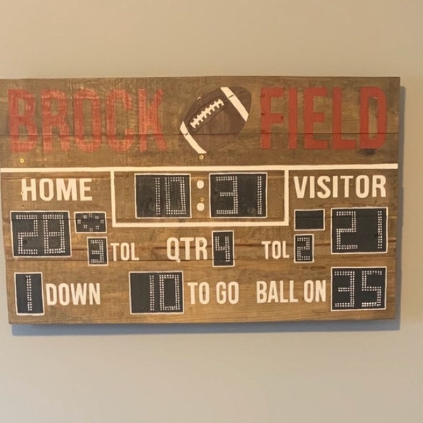 33” X 20” Football Scoreboard | Personalized Sports-themed Room ...