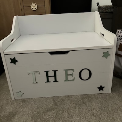 Personalised Toy Box Name & Embellishments. Toy Box Decor. Bedroom Door ...