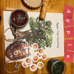 Apple Counting Math Game, Montessori Activity, Preschool Apple Math ...