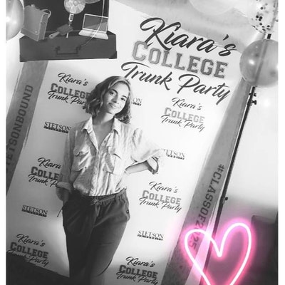 College Trunk Party Backdrop, Trunk Party Backdrop, Graduation Step and ...