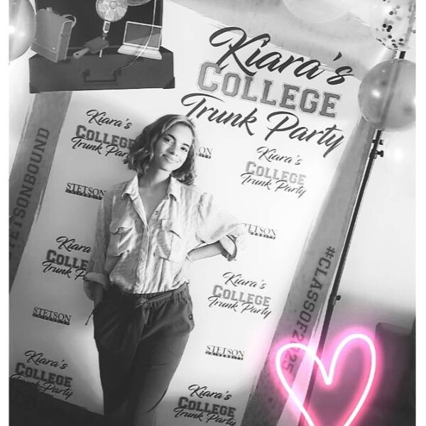 College Trunk Party Backdrop, Trunk Party Backdrop, Graduation Step and ...