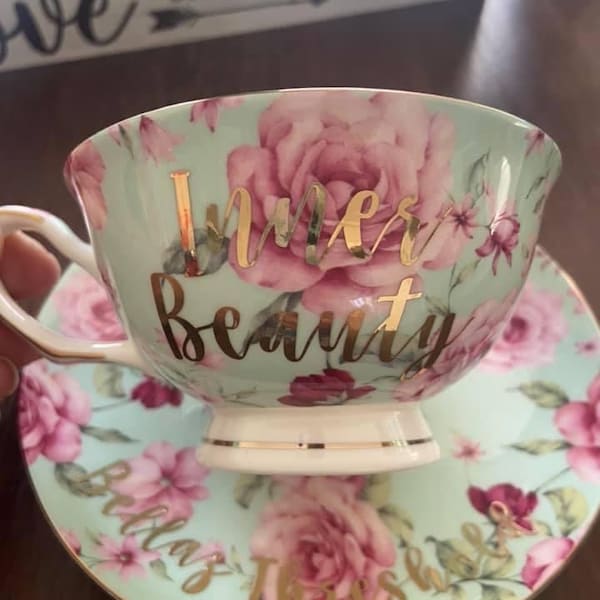 CUSTOM Tea Cup | Personalized Tea Cup and Saucer | Custom Coffee Mug ...