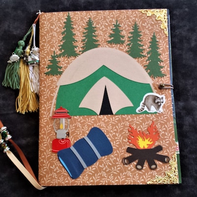 Handmade Paper Die Cut CAMPING SET Tent Lantern Campfire Paper Piecing ...