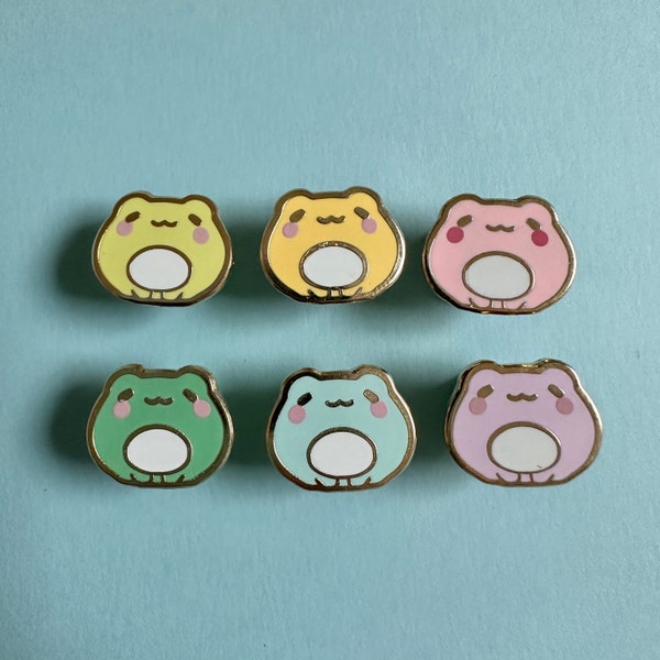 Frog 0.65" | Tiny Pals Mini Enamel Pins | Cute Animal Board Filler ...