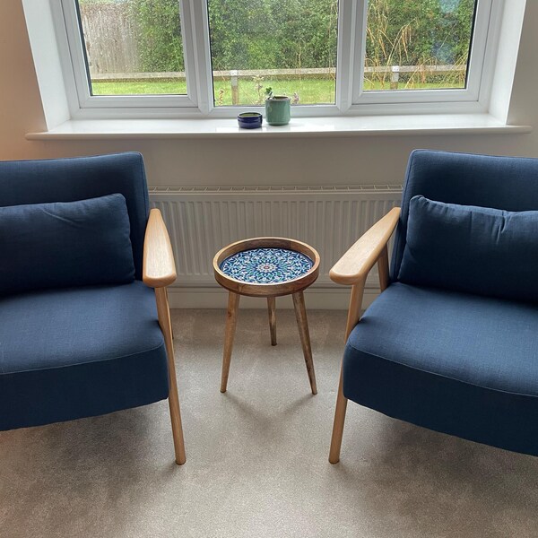 Deco Metal Side Table Ideal Corner Tray Table Unique Gift Foldable Base ...