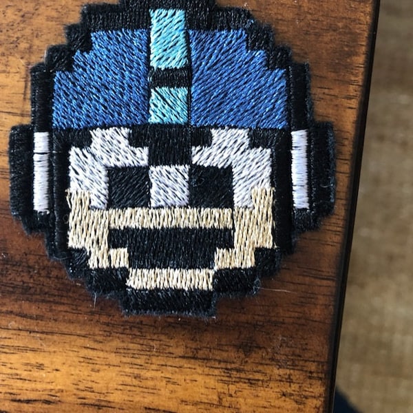 Pixel Art Mega Man Extra Life Shiny Metallic Embroidery Iron on Patch ...