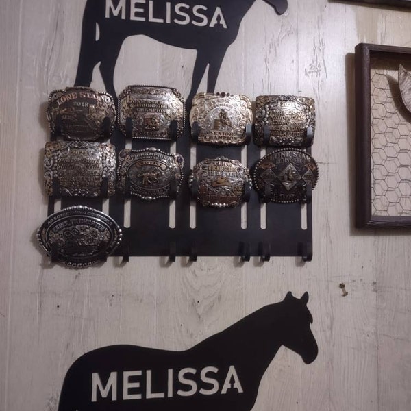 12 Belt Buckle Display Rack for Livestock and Rodeo Buckles: Perfect ...