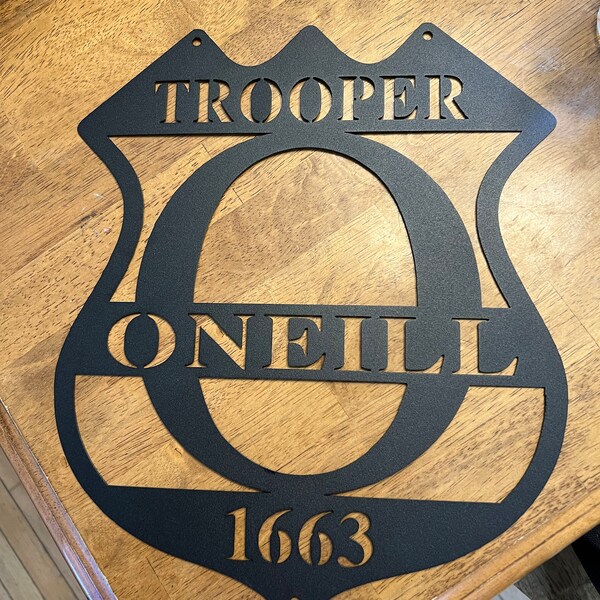Personalized Police Sign for Home, Metal Wall Art, Police Officer Gifts ...