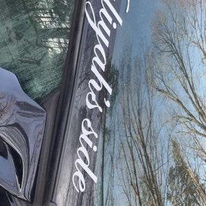 CUSTOM TEXT Script VERTICAL Windshield Vinyl Side Decal - Etsy