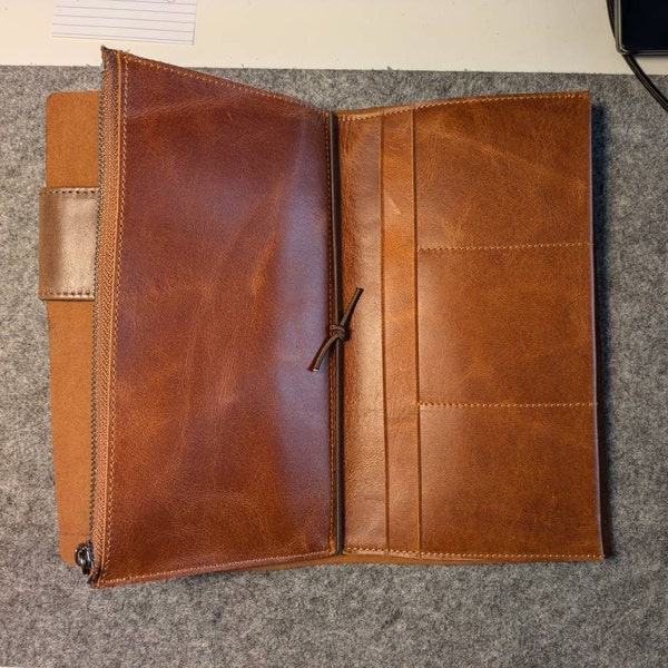 Leather Travelers Notebook Cover With Wallet Insert - Regular Standard ...