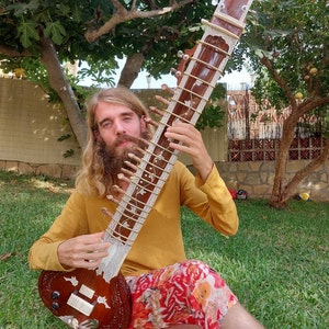 Sitar Indian Handcarved Left Hand Ravi Shankar Sitar 7 Main String 13 ...