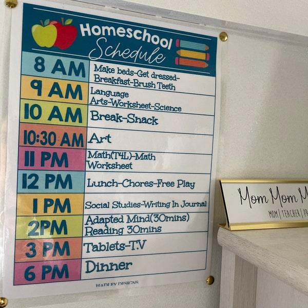 Homeschool Schedule Printable, Kids Daily Routine Chart, School ...
