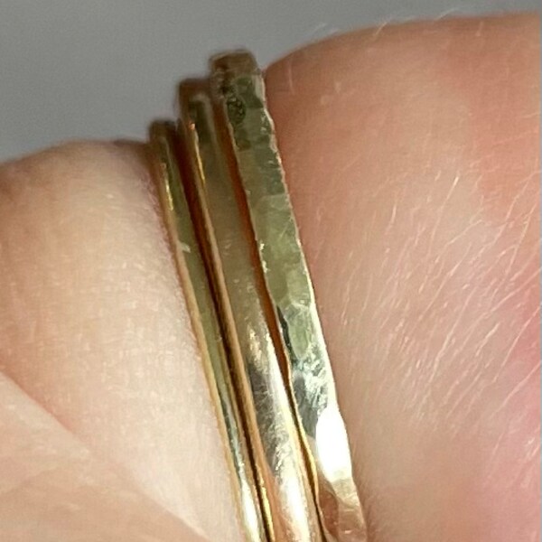 Green Gold Ring, 14k Green Gold Ring, Minimal Gold Ring, Super Thin ...