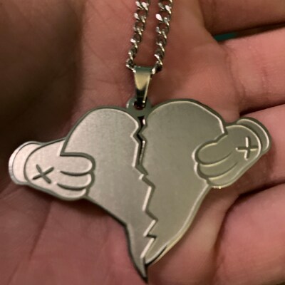 The Weeknd XO Necklace Iced Out XO Pendant Stainless Steel Chain abel ...