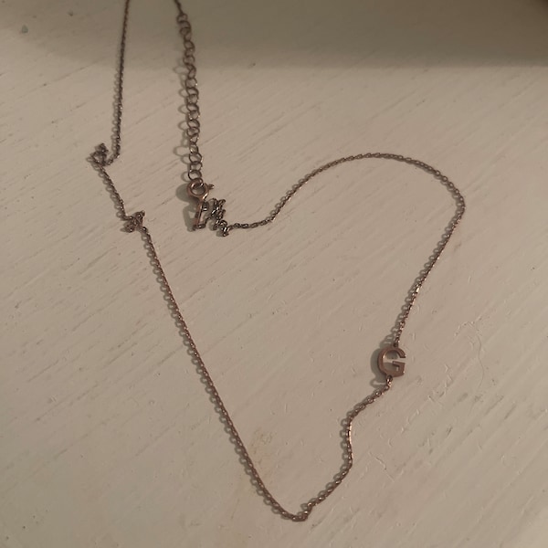 Dangling Letters Name Necklace Clear Stones Sterling Silver Women's ...