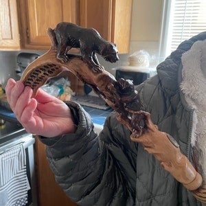 EGYPTIAN SKULL Wooden Walking Stick Cane With Ankh Cross - Etsy