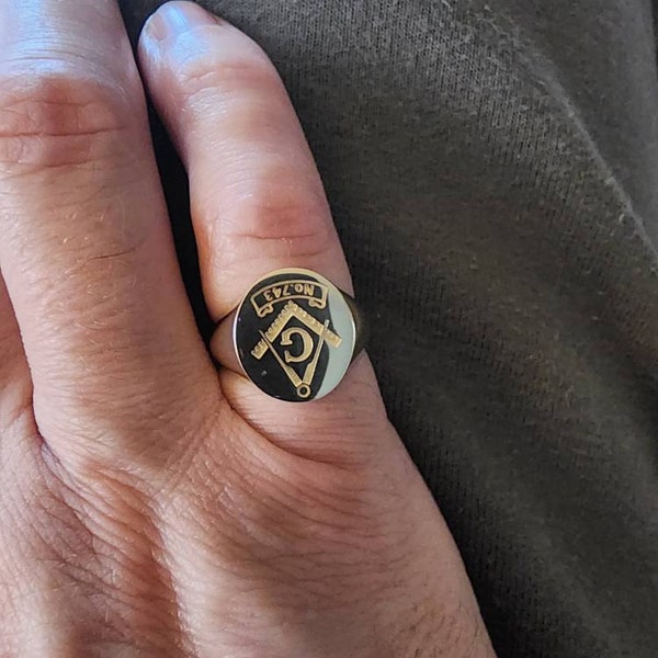 Masonic Rings With Lodge Number, Freemason Ring, Masonic Rings, Master ...
