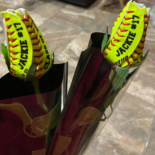 Personalized Softball Rose | Personalized Softball Gifts | Softball ...