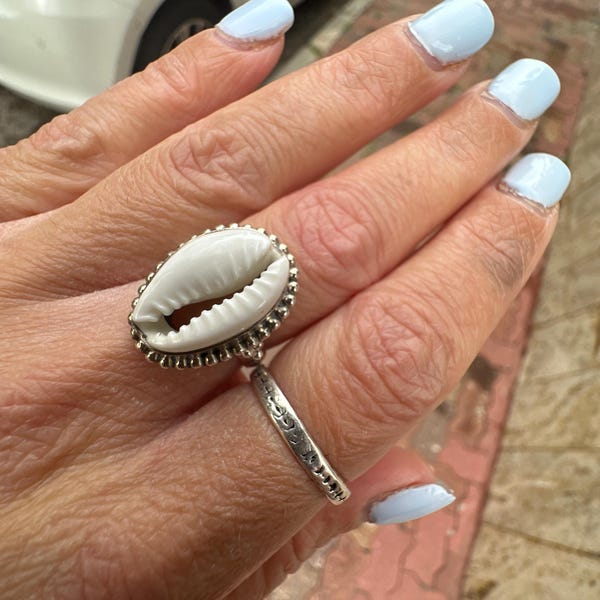 Ring With Shell Silver - Etsy