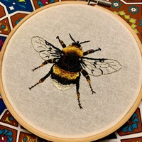 Bee: Hand Embroidery Pattern. Thread Painting Tutorial. PDF Digital ...