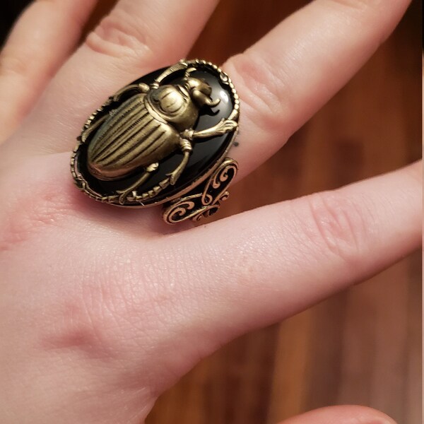 Scarab Ring, Beetle Ring, Insect Ring, Insect Jewelry, Egyptian Scarab ...