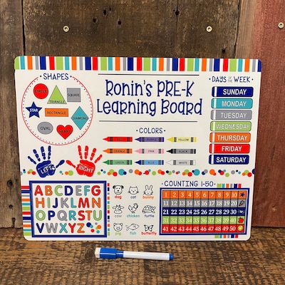 PRE-K Learning Board Traditional Educational Boards With Alphabet ...