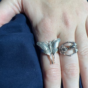 Luna Moth Ring Moth Ring Sterling Silver Ring Silver Moth | Etsy