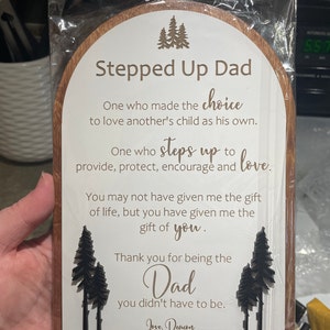 Stepped up Dad Sign, Personalized Father's Day Gift, Bonus Dad Sign ...