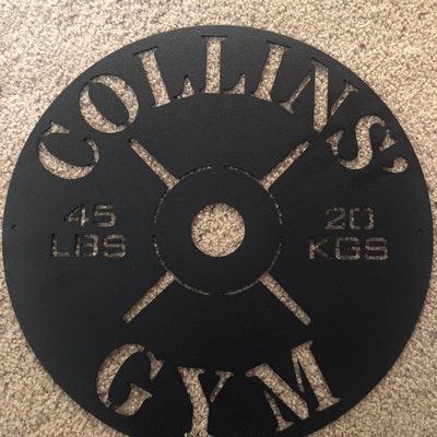 Gym Weight Plate Monogram, Personalized Home Gym Sign, Custom Metal ...