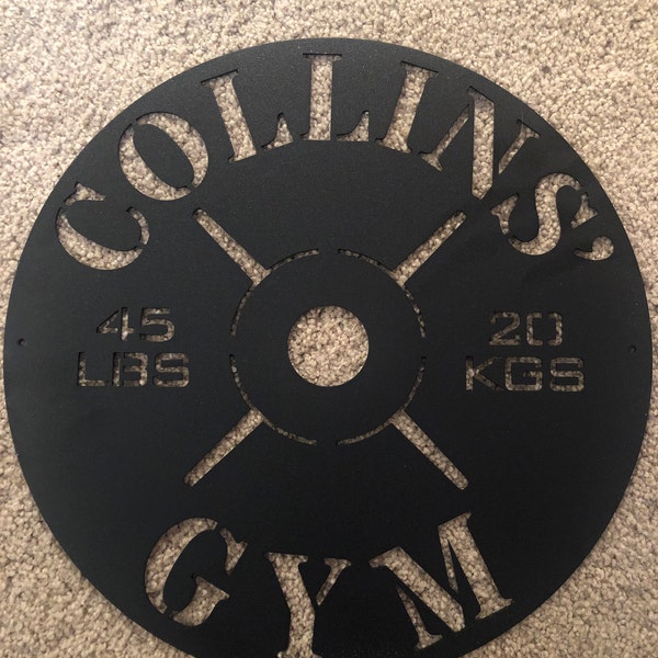 Gym Weight Plate Monogram, Personalized Home Gym Sign, Custom Metal ...