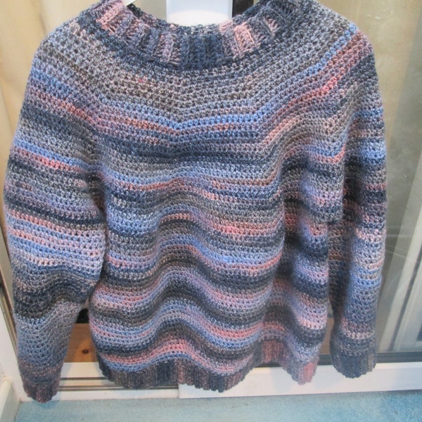 CROCHET PATTERN Pullover Sweater | Mt Rainier Tweed Sweater Top Down ...
