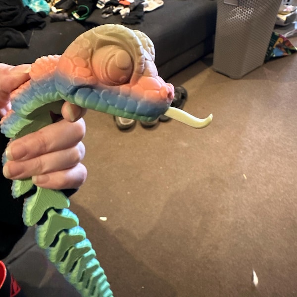 Cute Flexi Snake / 3D Print Instant Download/3d Printed Toy/3d Printed ...