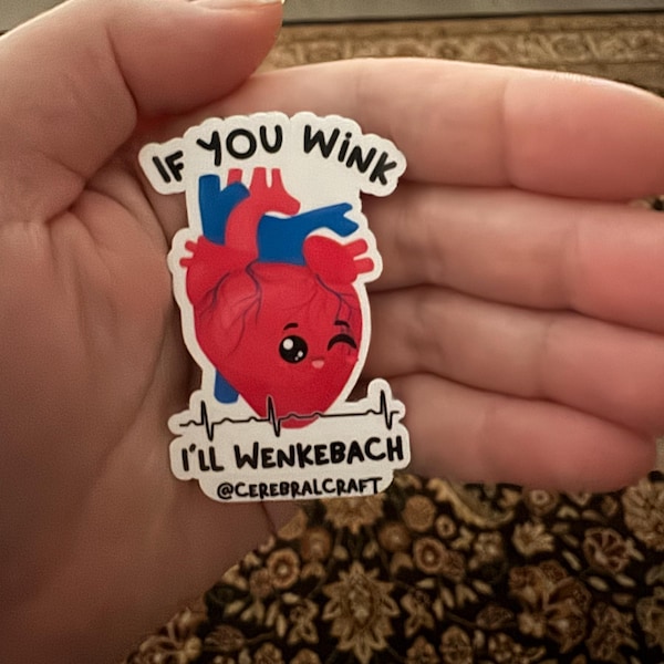 Cardiac Cute Heart Anatomy Sticker, Funny Anatomical Heart Sticker ...