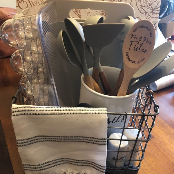 The Perfect Mix Mr. and Mrs. Wood Mixing Spoon | Personalized Custom ...