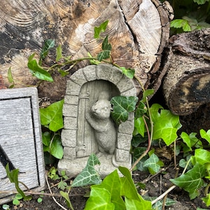 Mouse Door Stone Statue Garden Outdoor Home Tree Animal Decoration ...
