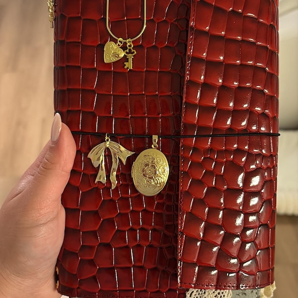 Handcrafted Red Croc Leather Journal | Limited Edition | A6 & A5 - Etsy