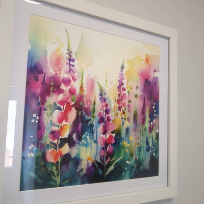 Abstract Wildflower Meadow Painting, Colourful Vibrant Botanical Art ...
