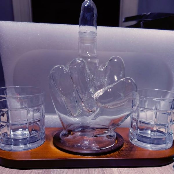 Middle Finger Whiskey Decanter Set - Unique & Funny Gift - Etsy