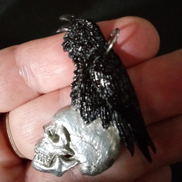 New Design for My Raven Line.....raven Skull...pendent - Etsy