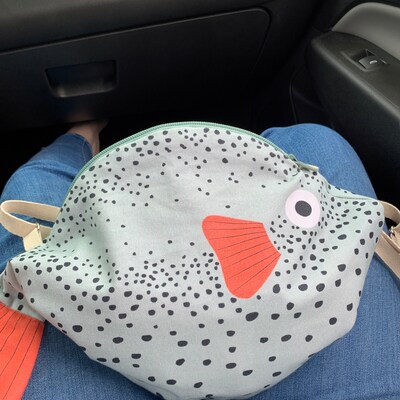 Big Aqua PUFFERFISH Fish Bag - Etsy