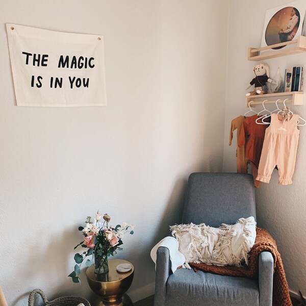 BE BRAVE Banner / Small Silkscreen Affirmation Banner Wall Hanging ...