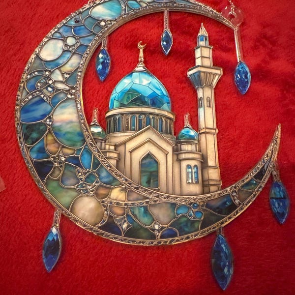 Ramadan Mubarak Crescent Moon Window Hanging: Islamic Home Decor - Etsy
