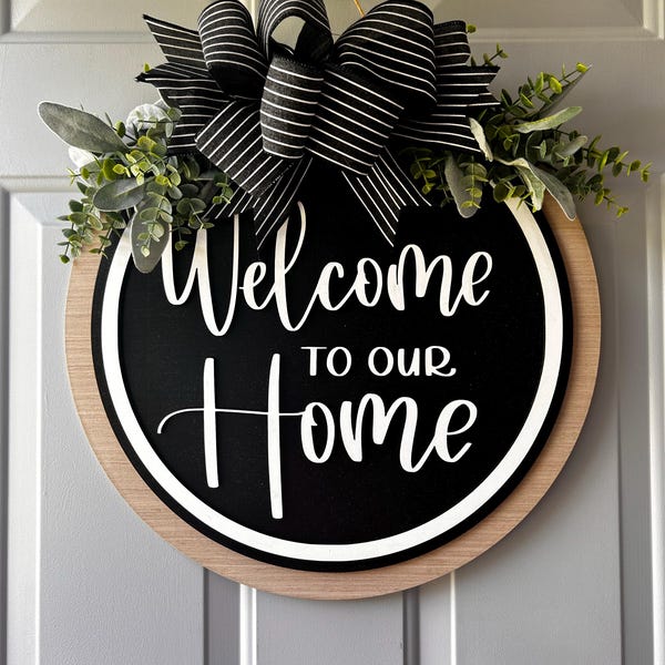 Front Door Decor | Front Door Wreath | Welcome to Our Home | Front Door ...