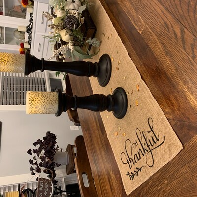 Monogram Letter Runner, Scroll Accent Runner,natural Burlap Table ...