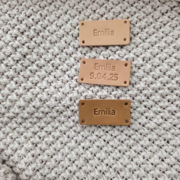 Rectangular Personalized Leather Tag / Custom Leather Label / Custom ...